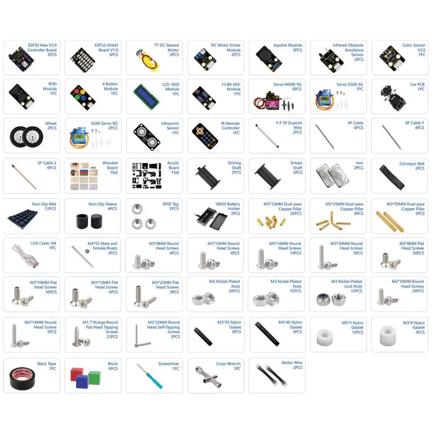ACEBOTT Smart Factory Edu Kit – Ultiersion with ESP32 Controller Board