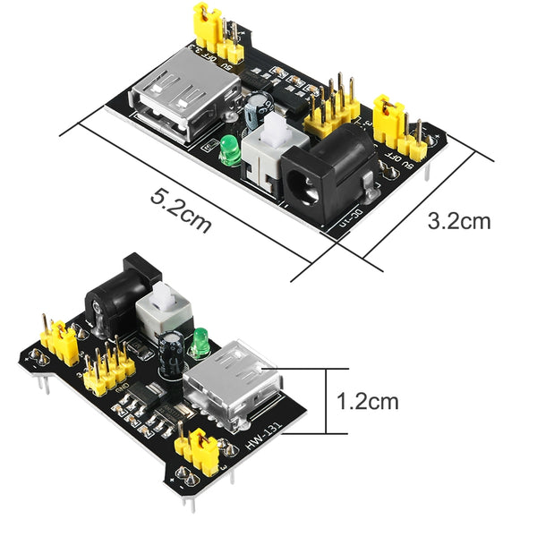 Breadboard Power Supply 3.3V or 5V with USB | Circuitrocks