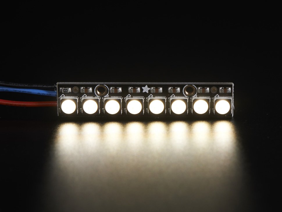 NeoPixel Stick - 8 x 5050 RGBW LEDs - Natural White - ~4500K ...